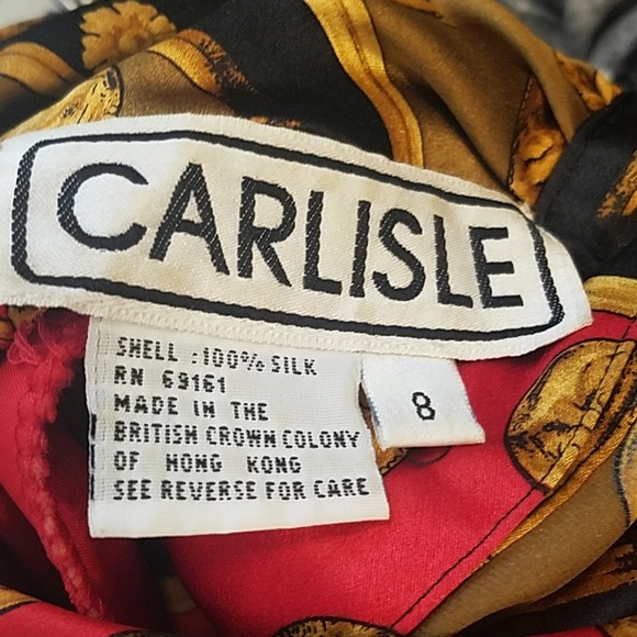 Carlisle | Tops | Vtg Carlise Silk Blouse 8 Hong Kong | Poshmark